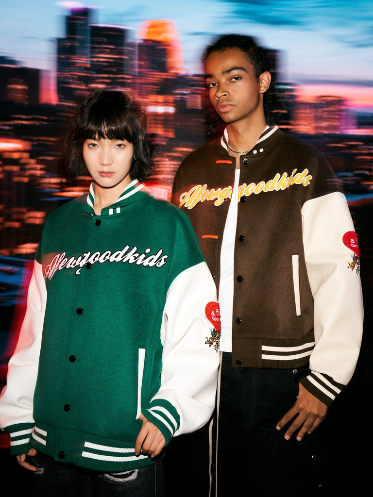 DONCARE(AFGK) "Angel leather varsity jacket" – House Of Tre Li